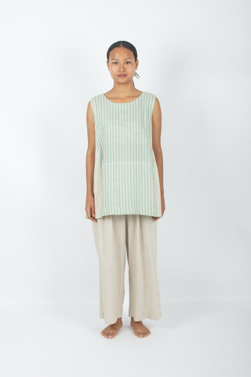 Nishihama - Natural Cotton Linen Handloom Top – Karnam