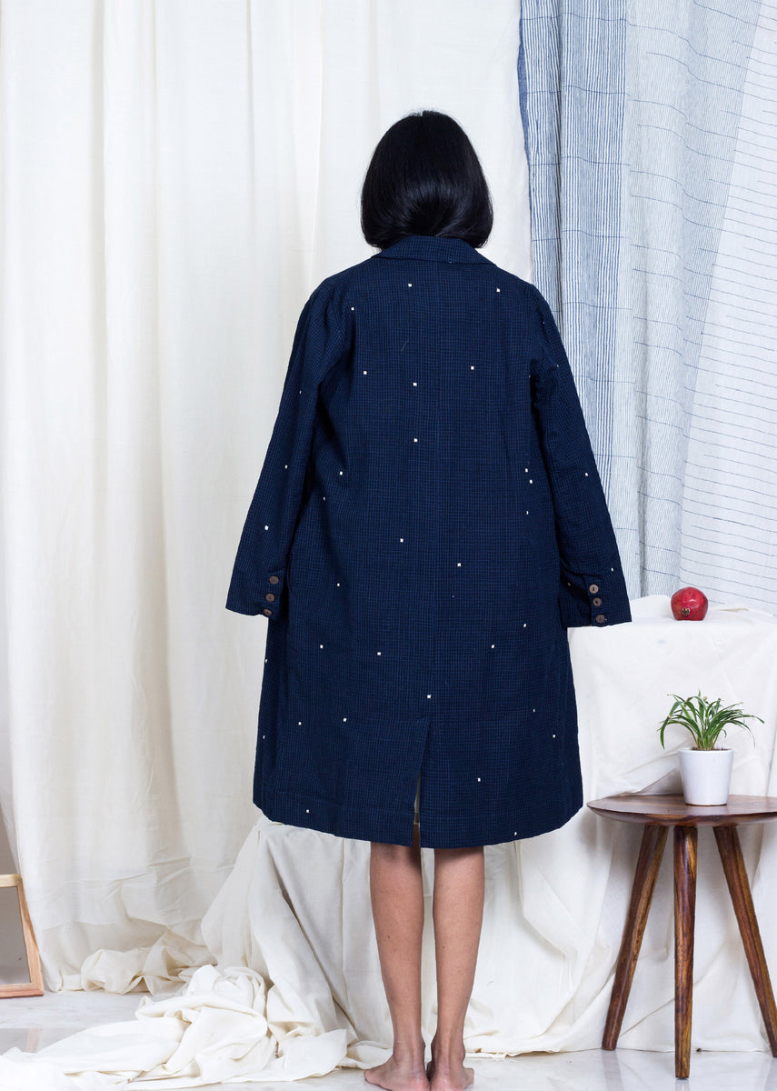 Black hand embroidered jacket, handmade sustainable clothing online ...