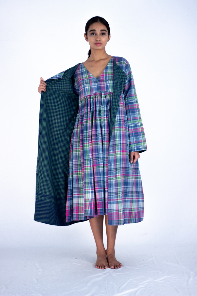 Zebrina - Indigo green reversible jacket – Karnam