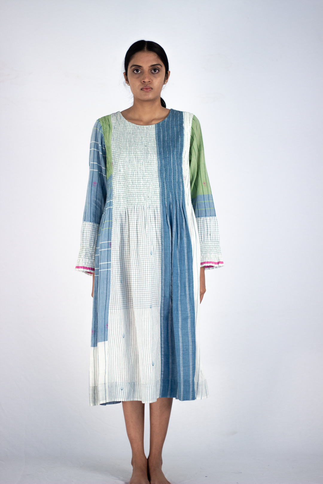 Aizome - Mix and match indigo Jamdani dress – Karnam